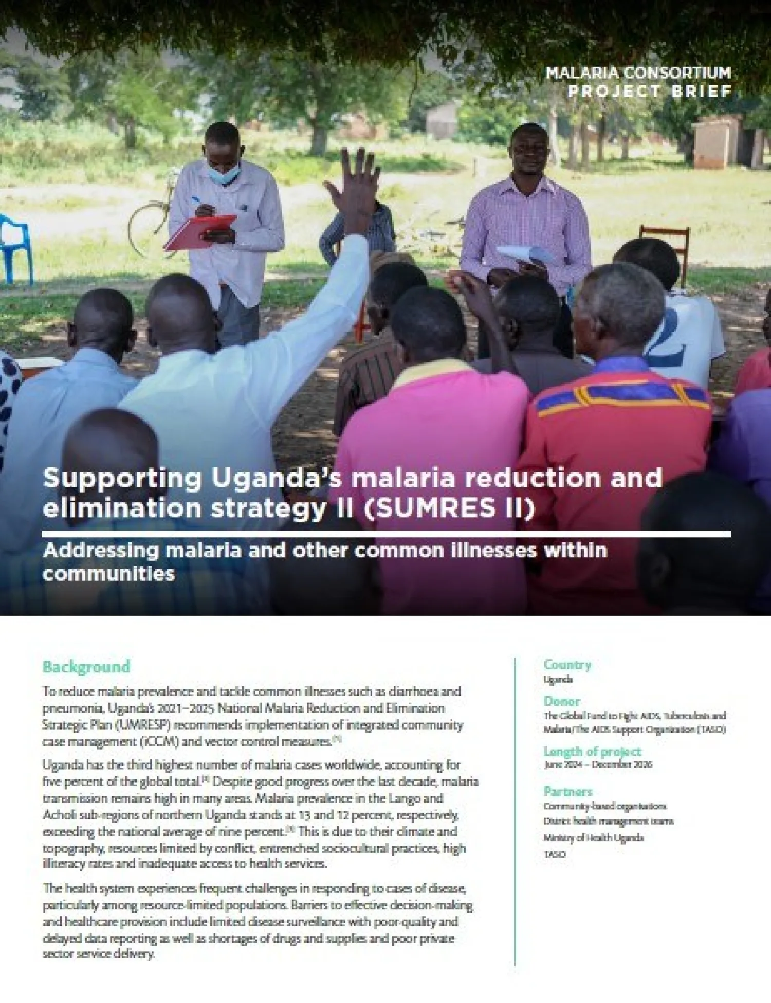 Supporting Uganda's malaria reduction and elimination strategy II ...