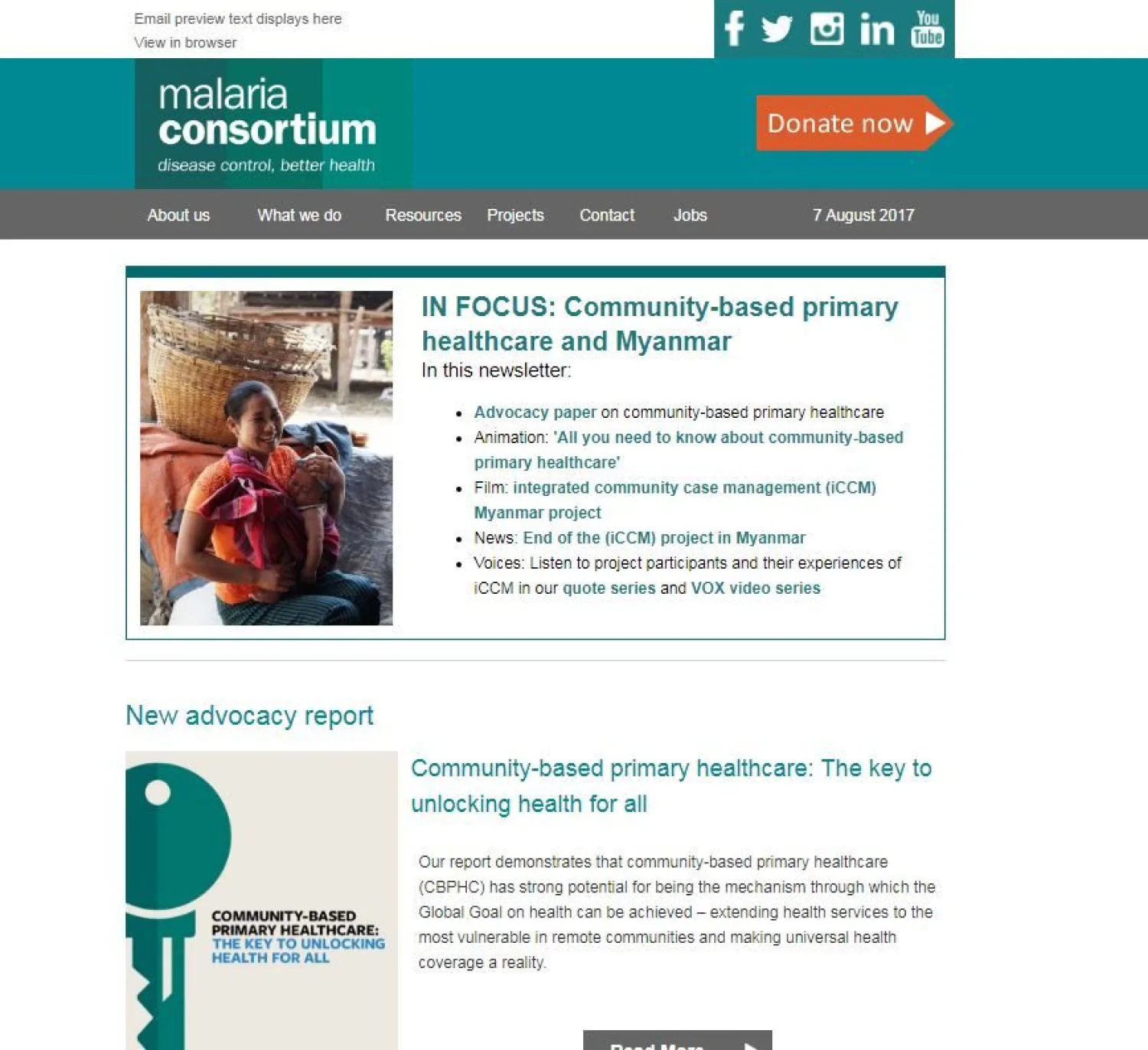 Community-based primary healthcare newsletter | Malaria Consortium