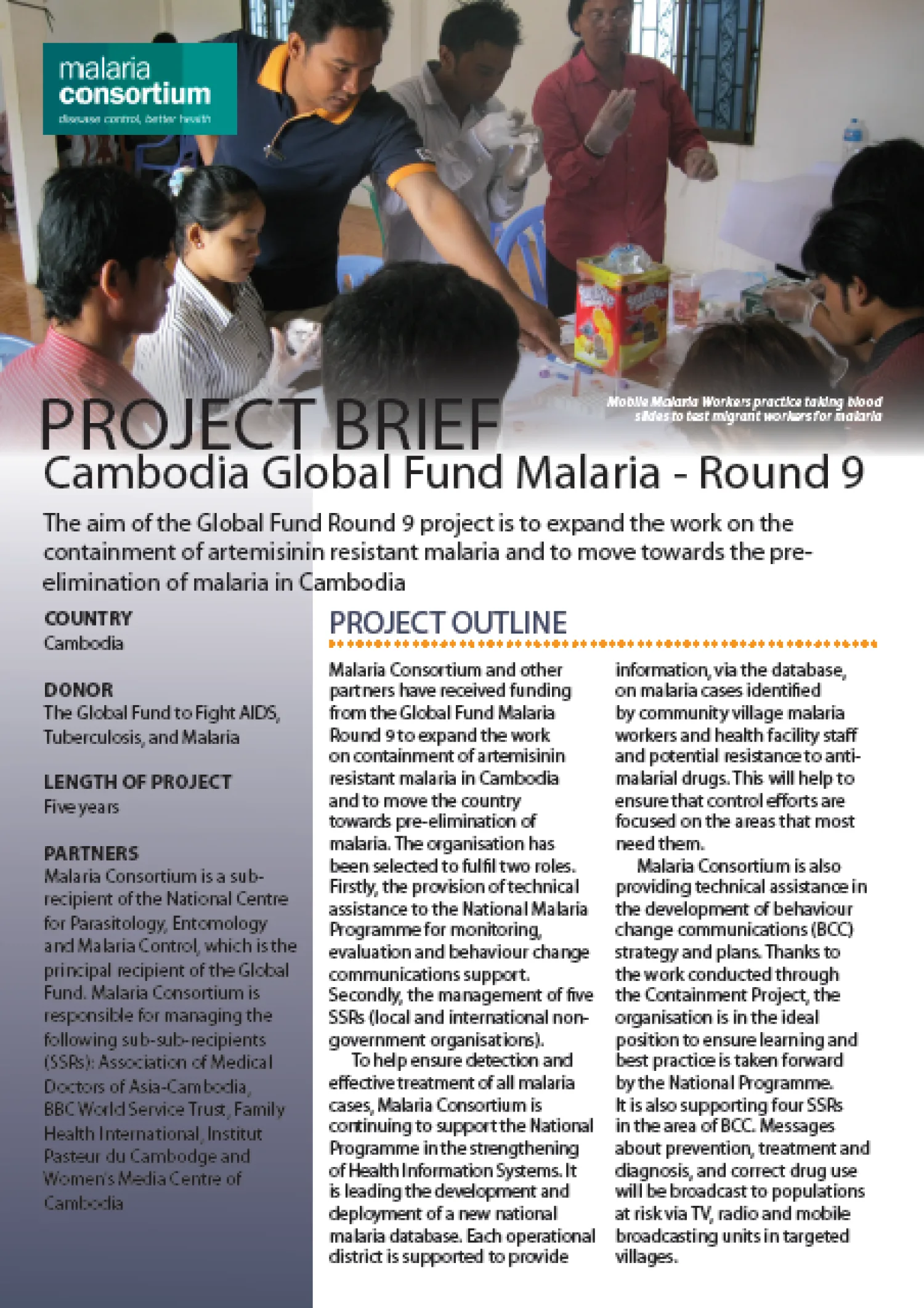 Cambodia Global Fund Malaria - Round 9 | Malaria Consortium
